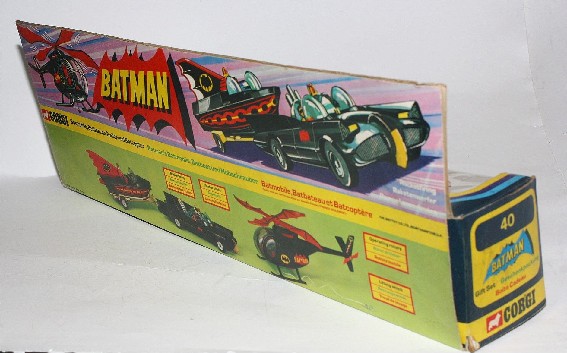 Corgi Gift Set 40 Triple Set Batmobile, Batcopter & BatBoat,Mint in ...