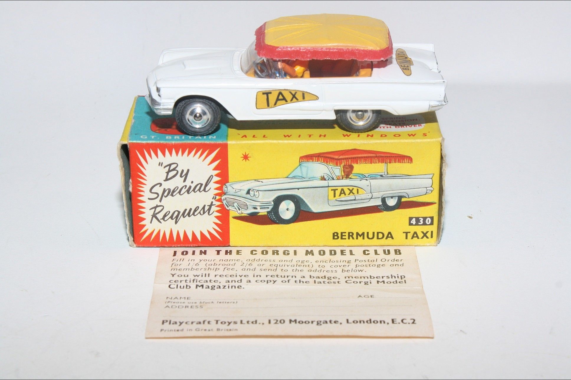 Corgi 430 Bermuda Taxi, VNM in Good Original Box | DB Collectables