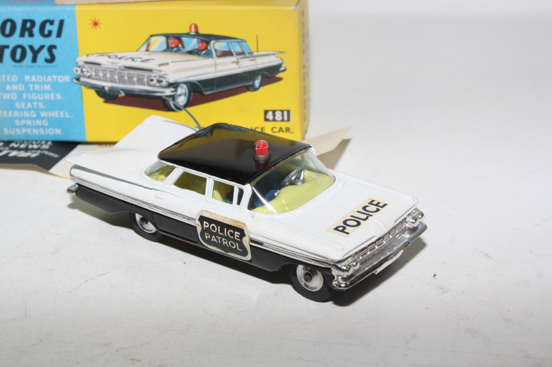 Corgi 481 Chevrolet Police Car, Mint in Good Original Box | DB Collectables