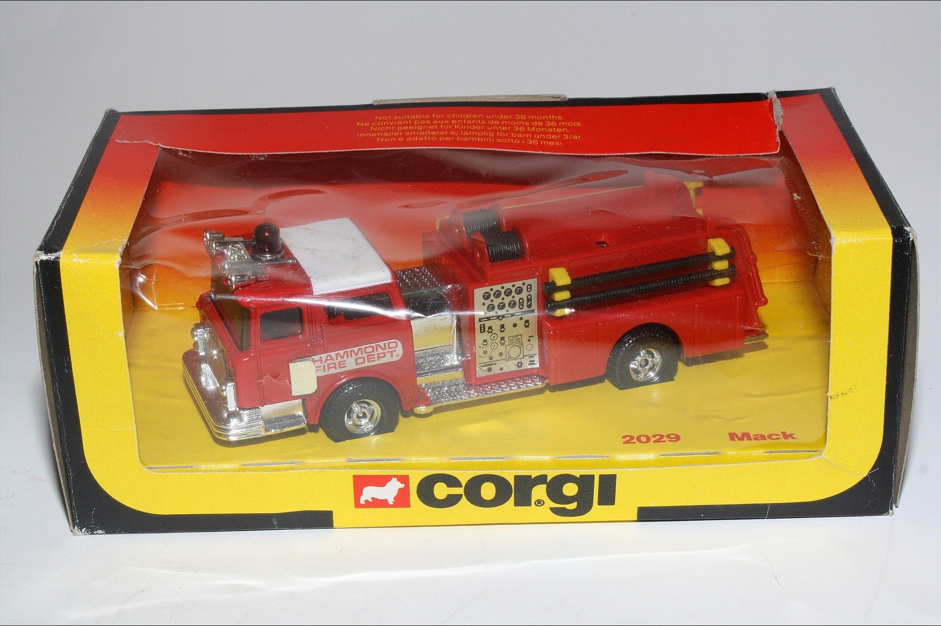 Corgi 2029 Mack Fire Tender. Mint in Original Box | DB Collectables
