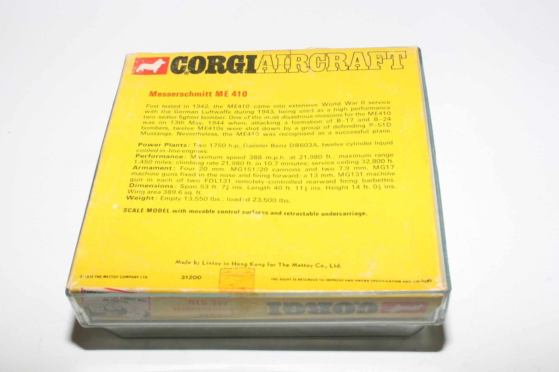 Corgi 1311 Messerschmitt ME 410, Mint in Original Box | DB Collectables