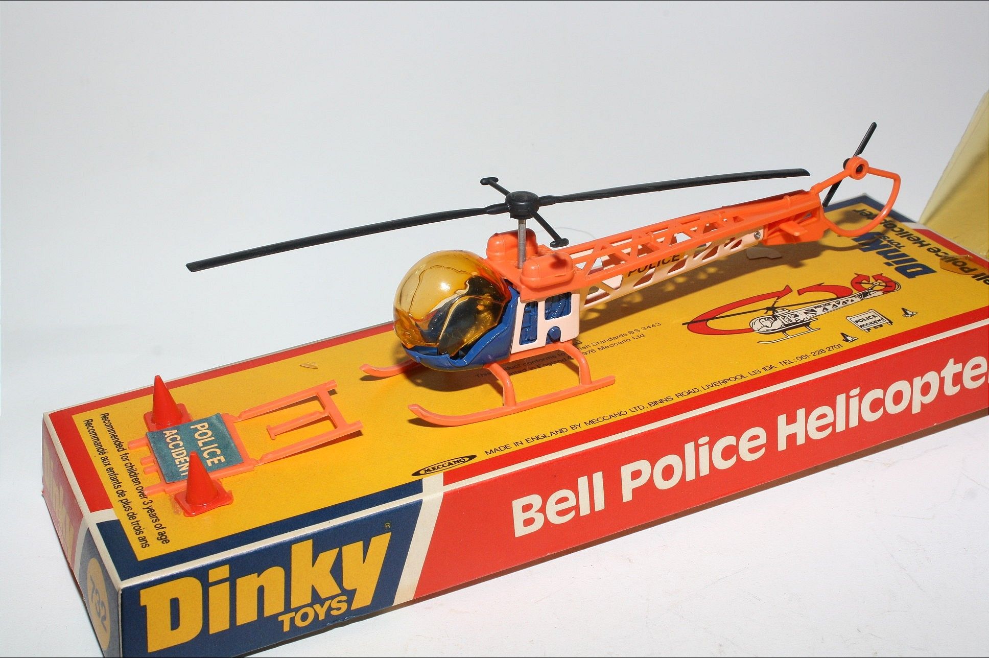 Dinky 732 Bell Police Helicopter, Mint in Original Box | DB Collectables