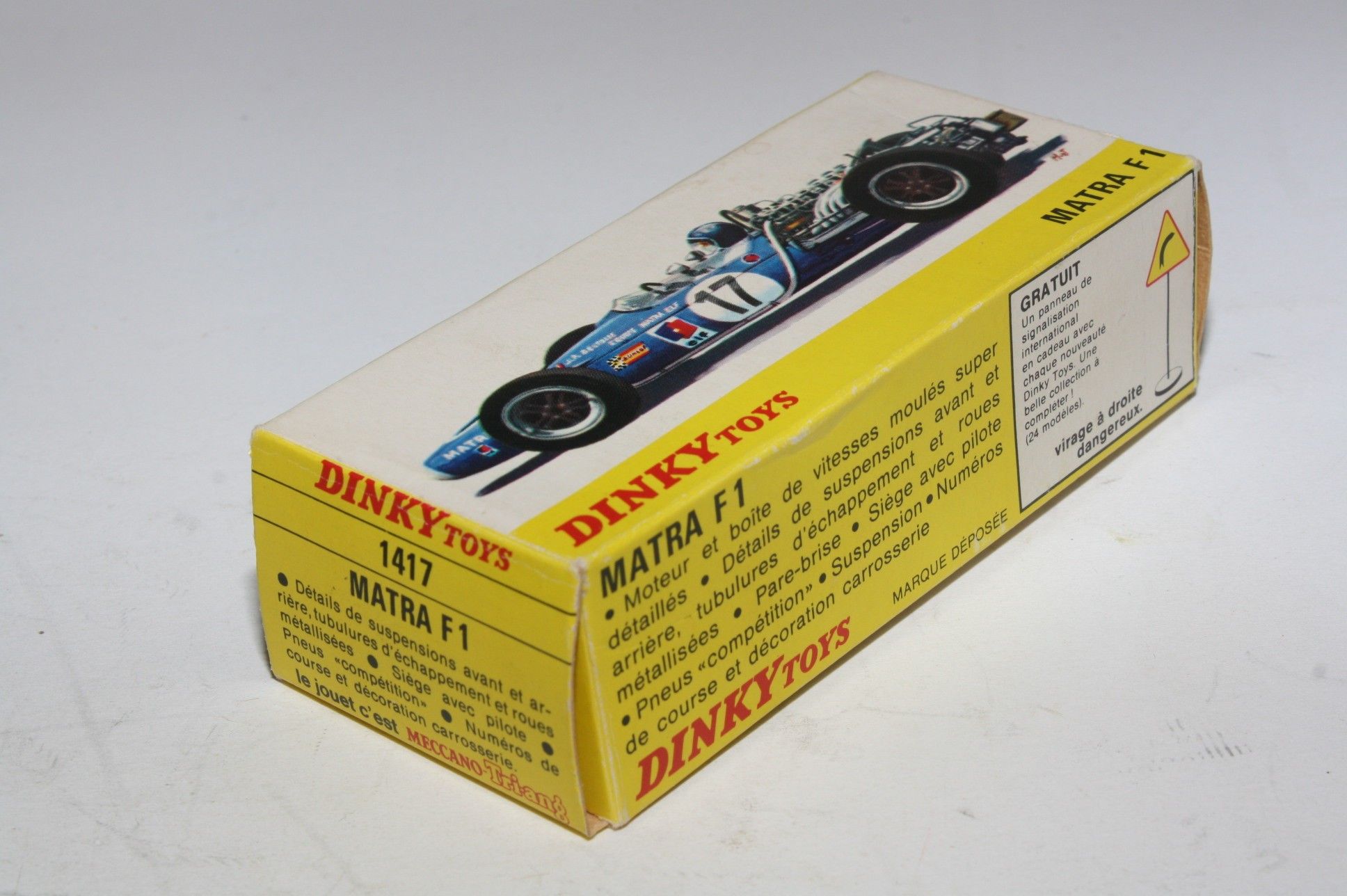 Dinky France 1417 Matra F1, C/W Road Sign, Mint in Mint Original Box ...
