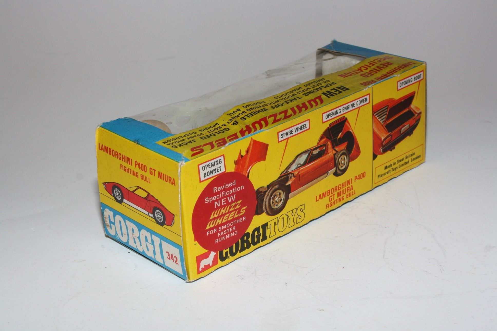 Corgi 342 Lamborghini P400 GT Miura Fighting Bull, Excellent in ...