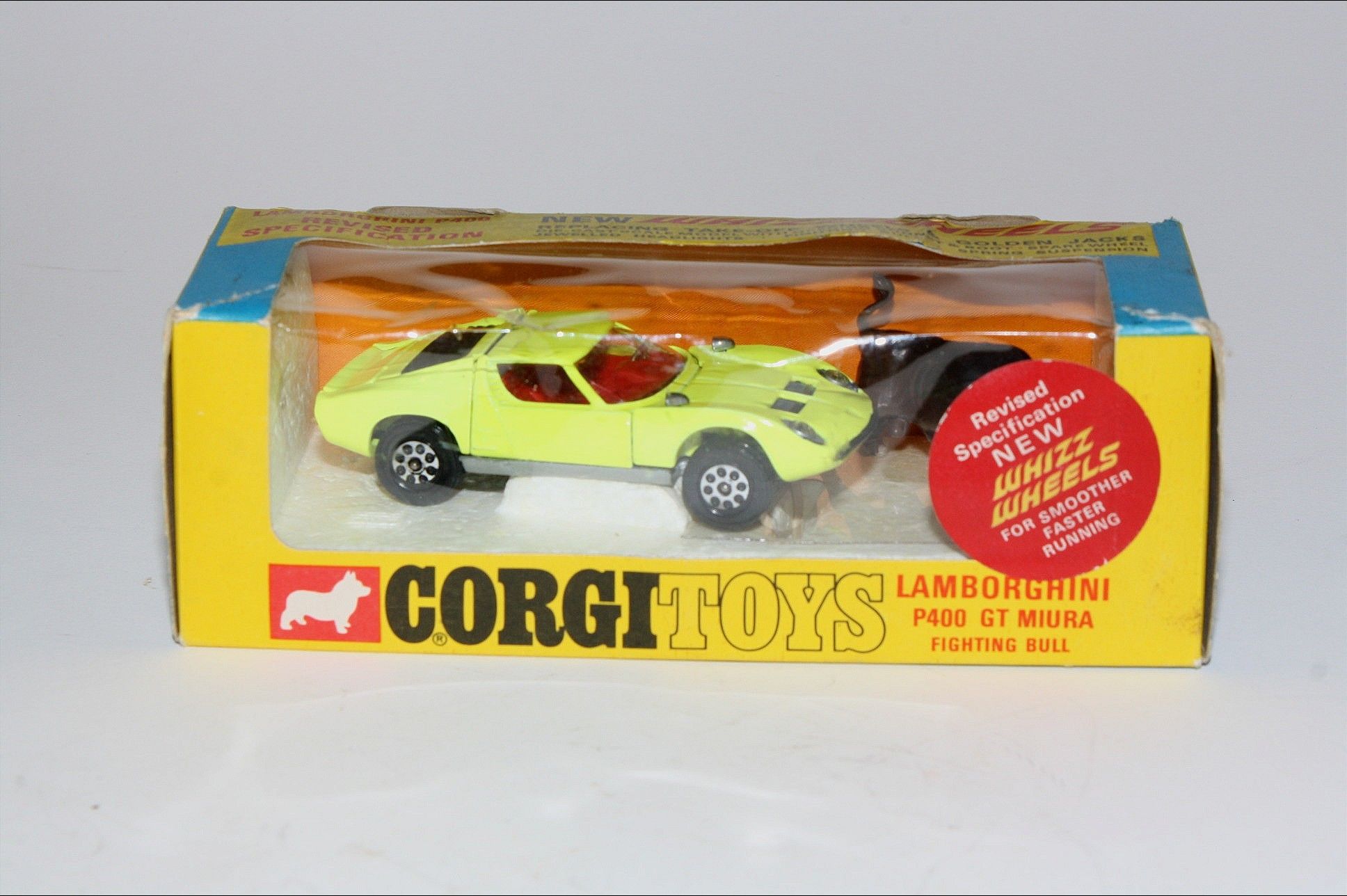 Corgi 342 Lamborghini P400 GT Miura Fighting Bull, Excellent in ...