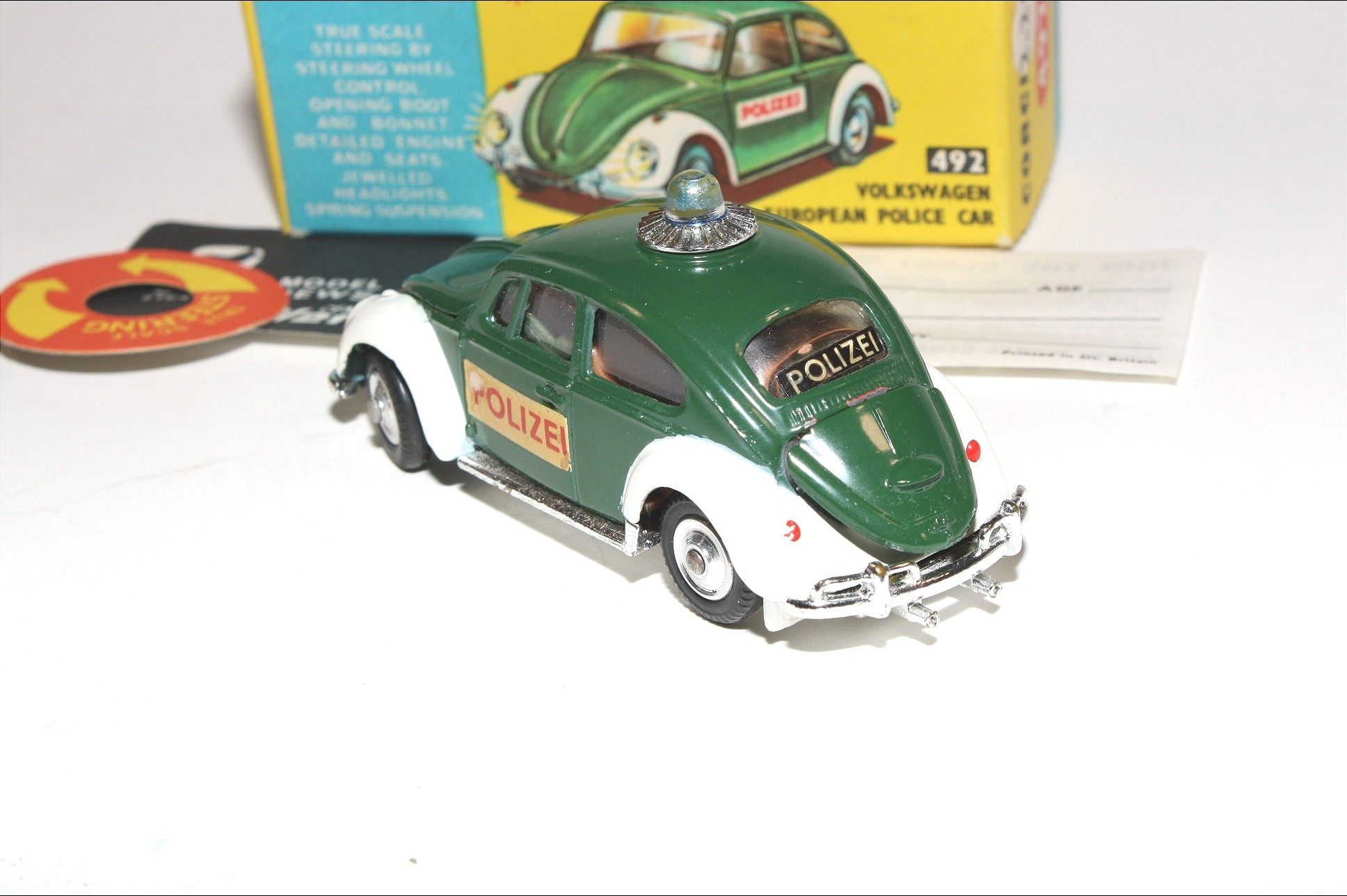 Corgi 492 VW European Police Car, Mint in VNM Original Box | DB ...