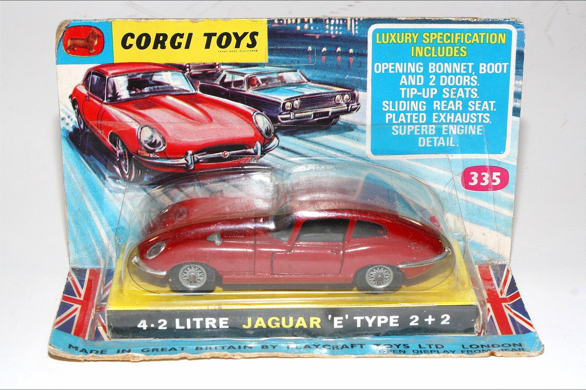 Corgi 335 Jaguar 2+2 E Type, Mint in Original Vac Pack (NOT Reissue ...