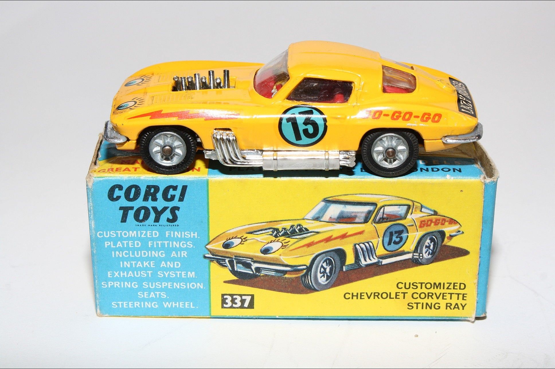 Corgi 337 Customized Chevrolet Corvette Stock Car,Excellent in Original ...