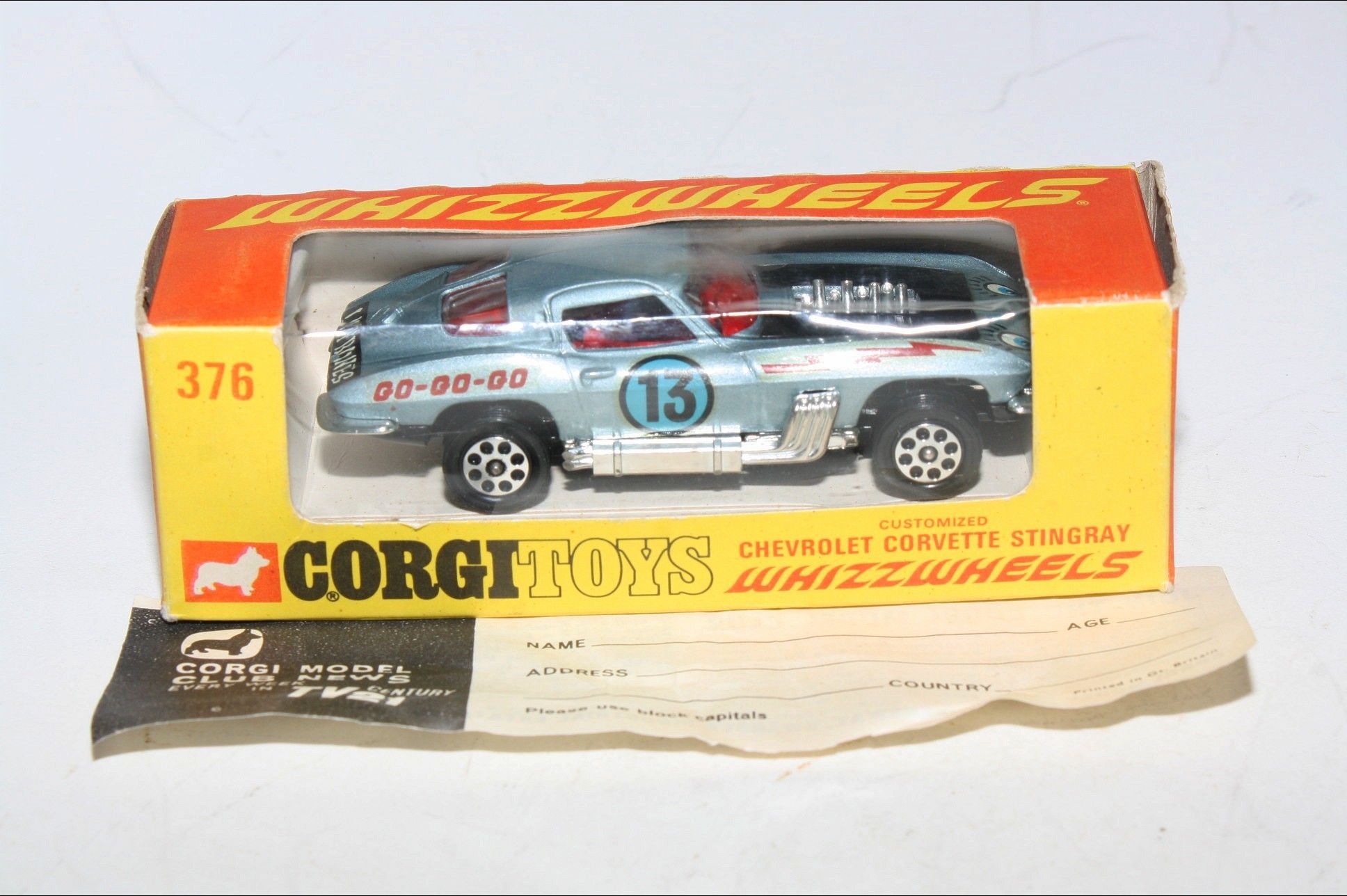Corgi 376 Customized Chevrolet Corvette Stingray Stock Car, VNM in ...